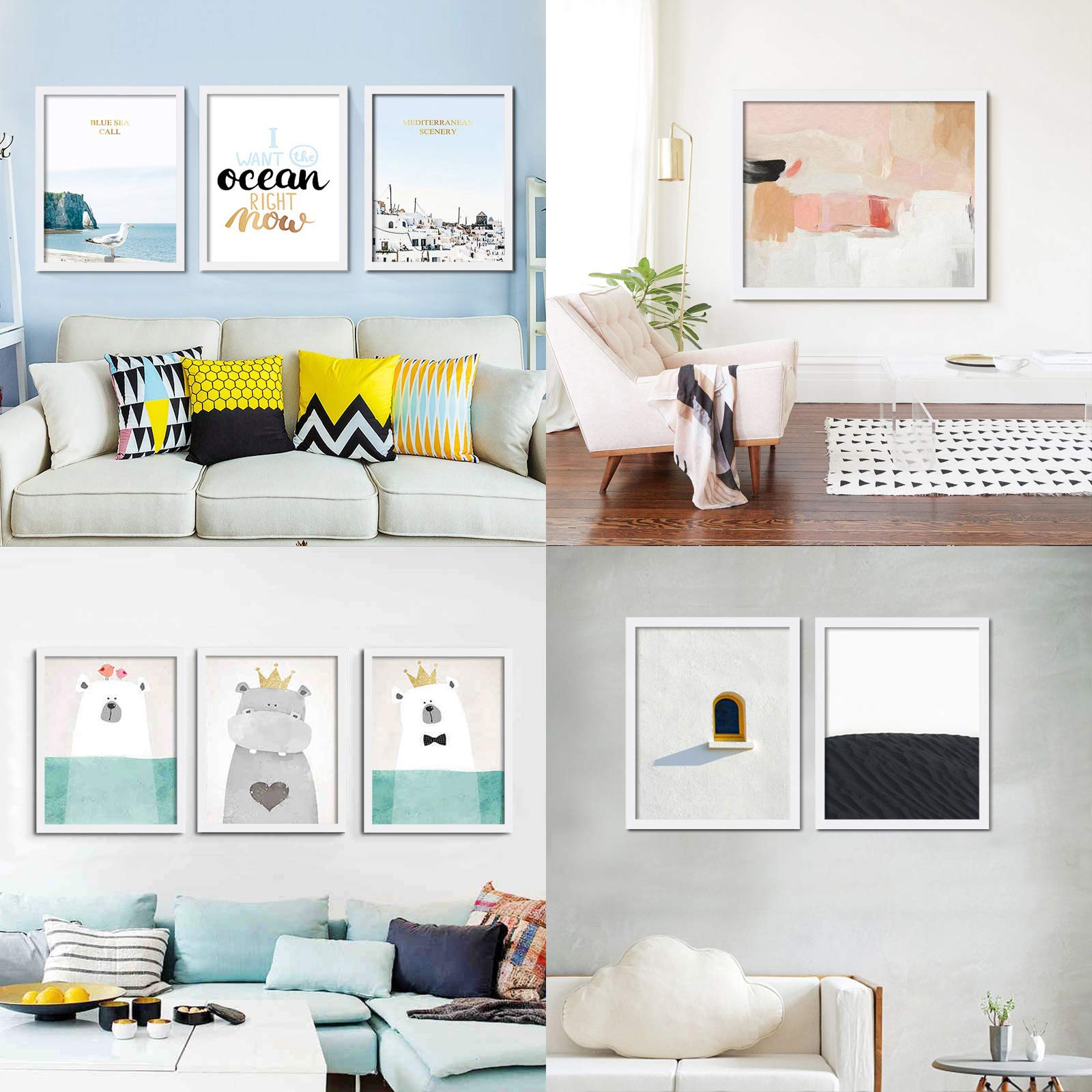 YMOND 16x20 Frame White - Wall Mounting Wooden Picture Frames 16x20 Set of 3, Decorate 16 by 20 Picture Frame for Wall