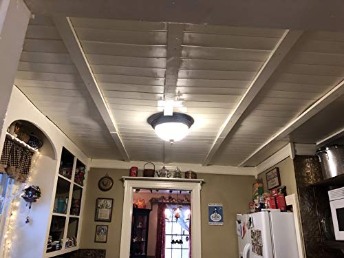 A La Maison Ceilings R104 Bead Board Foam Glue-up Ceiling Tile (256 sq. ft./Case), Pack of 96, Plain White