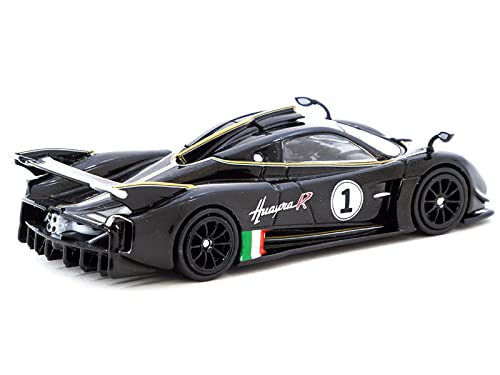 Pagani Huayra R #1 Nero Oro Black Global64 Series 1/64 Diecast Model Car by Tarmac Works T64G-TL035-BK