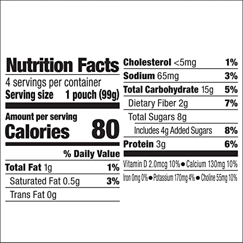 Horizon Organic Growing Years Low Fat Yogurt Pouch with 50mg DHA Omega-3 and Choline, Strawberry, 3.5 oz., 4 Pack