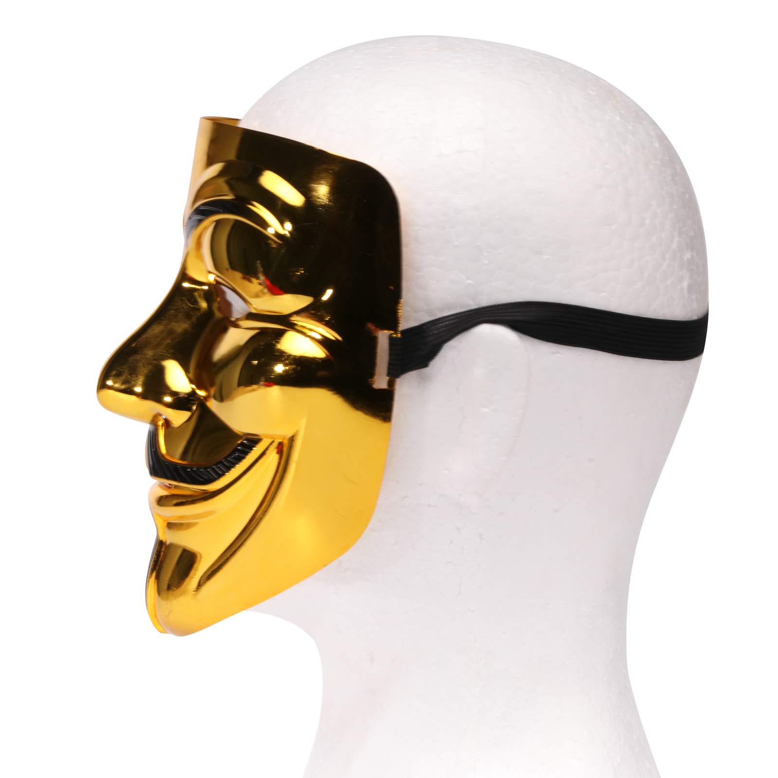 Miuion Guy Fawkes Mask -V for Vendetta, Anonymous Cosplay Party Mask for Halloween(Golden)