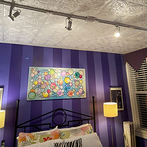 A La Maison Ceilings R139 Spanish Silver Foam Glue-up Ceiling Tile (256 sq. ft./Case), Pack of 96, Plain White