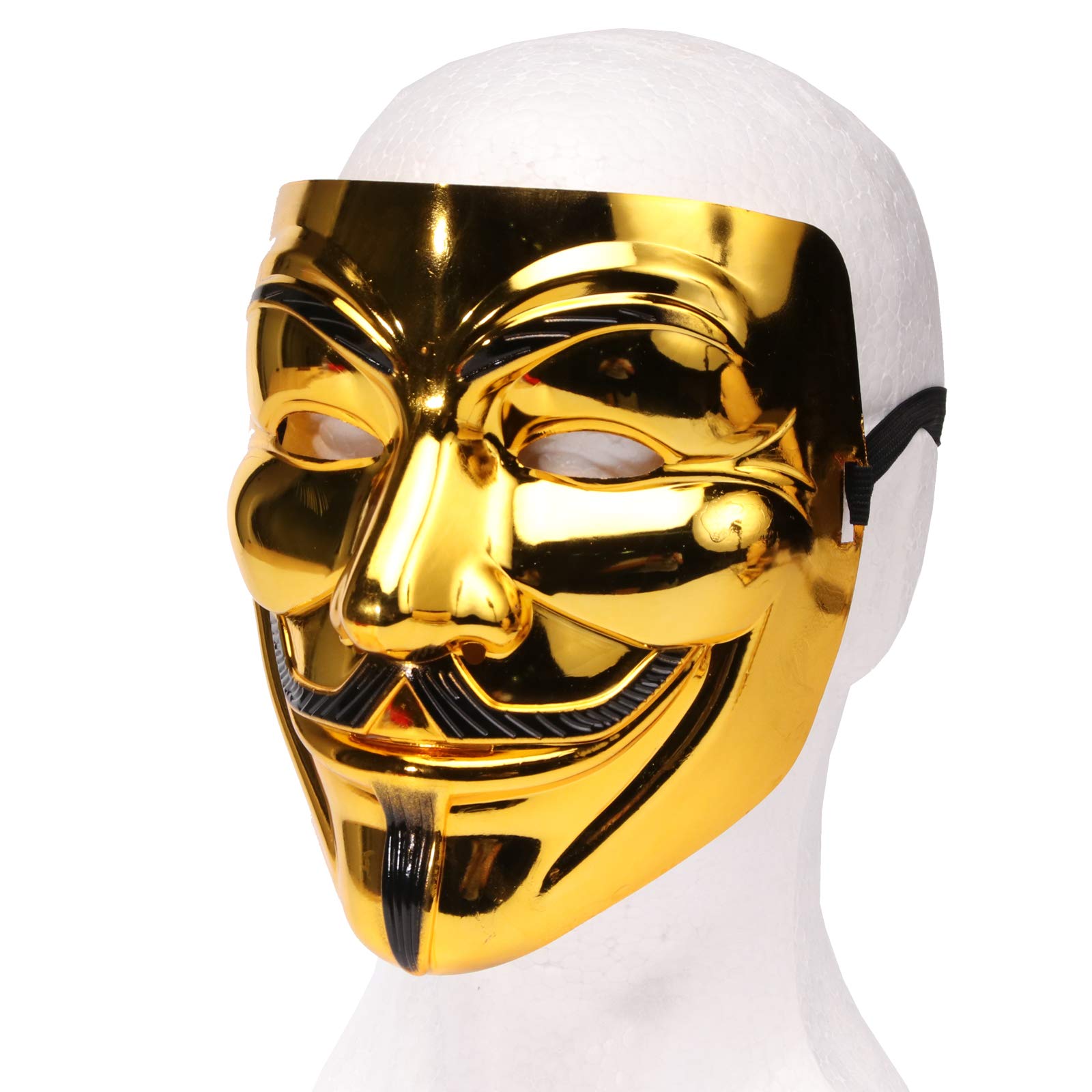 Miuion Guy Fawkes Mask -V for Vendetta, Anonymous Cosplay Party Mask for Halloween(Golden)
