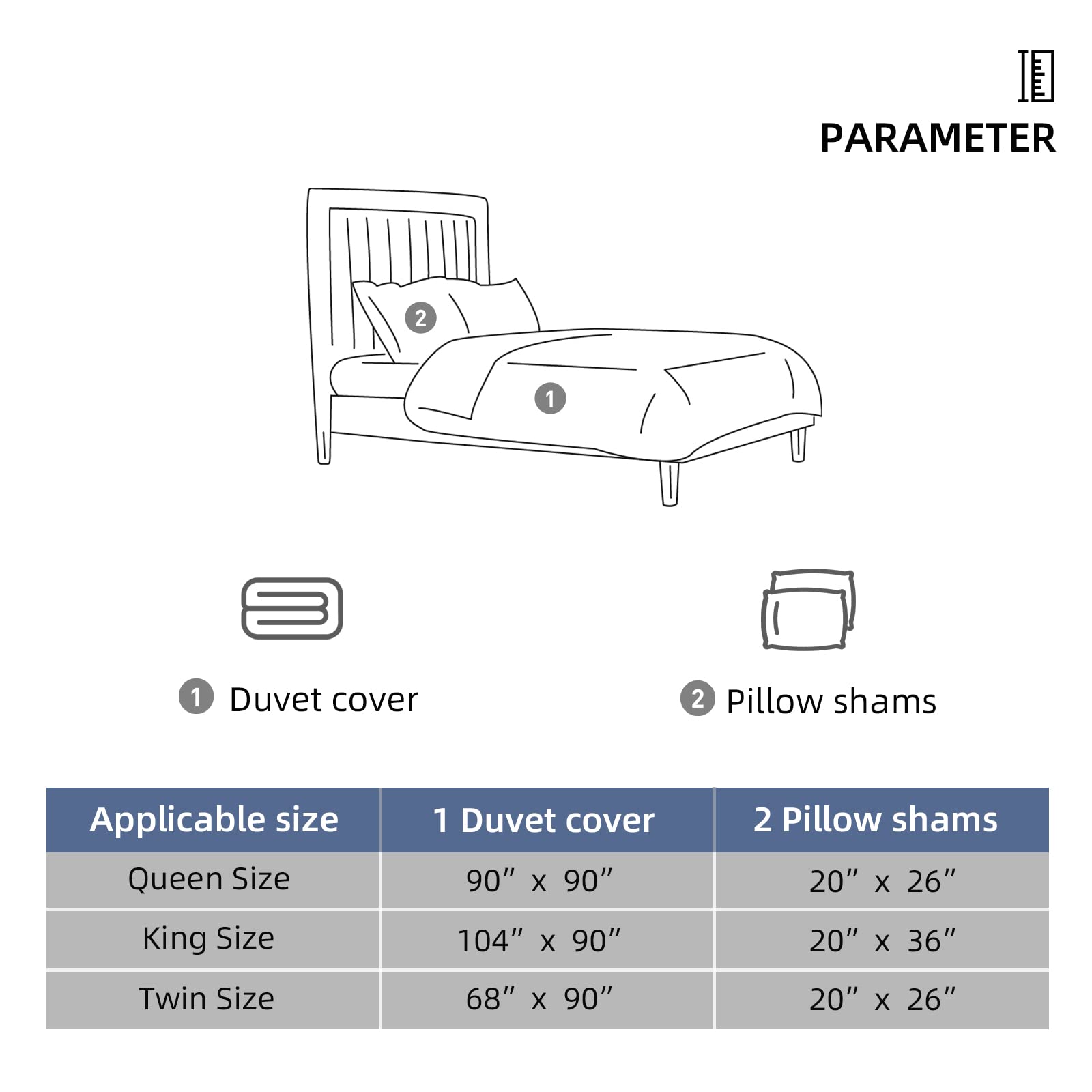 BBANGD Duvet Covers Queen Size - Ultra Soft and Breathable Bedding Comforter Cover Set Washed Microfiber 3 Pieces with Zipper Closure Duvet Cover and 2 Pillow Shams (White)