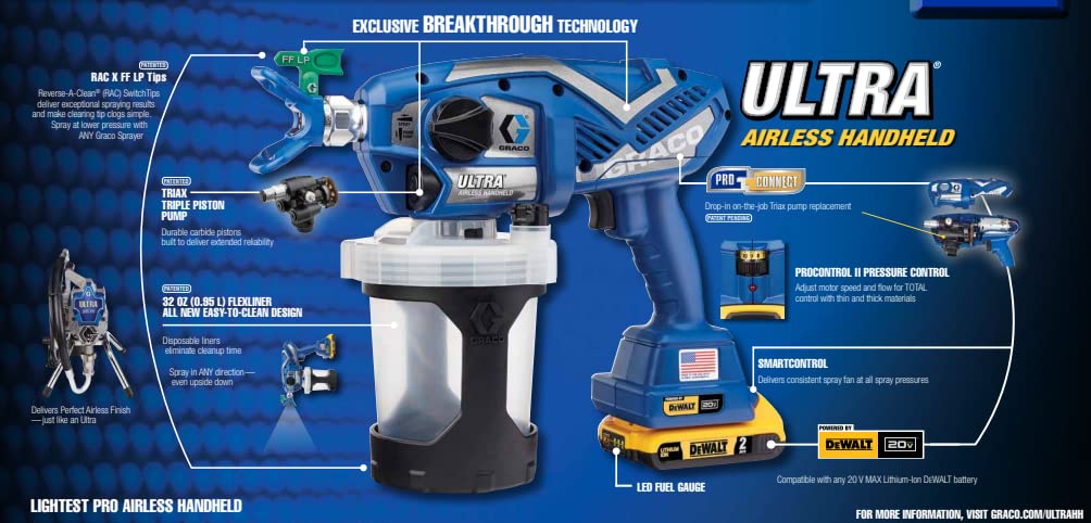GRACO 17M367 - Ultra Max Cordless Airless Handheld Sprayer