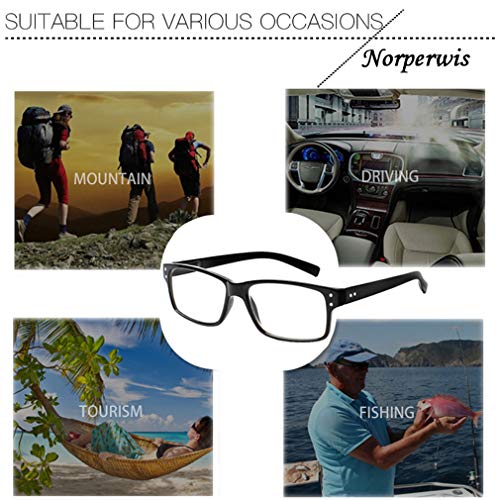 NORPERWIS 5 Pair Reading Glasses Quality Lightweight Blue Light Blocking Eyeglasses with Spring Hinge Readers for Women Men (5 Pack Black-1, 1.50)