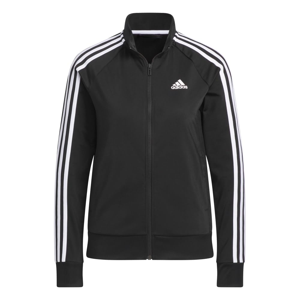 Adidas Women's Plus Size Essentials Warm-Up Slim 3-Stripes Track Top, Black, 3X