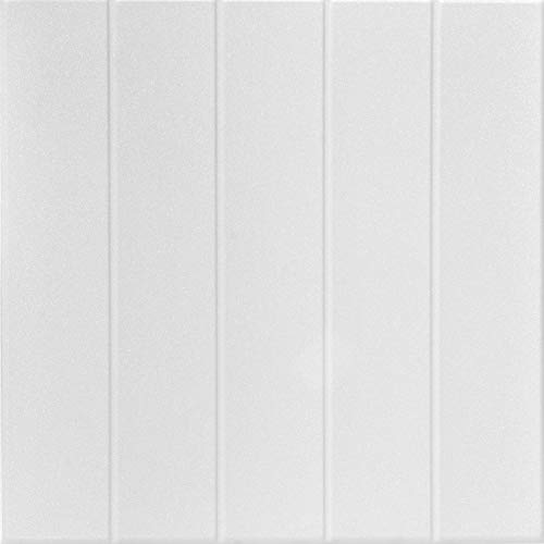 A La Maison Ceilings R104 Bead Board Foam Glue-up Ceiling Tile (256 sq. ft./Case), Pack of 96, Plain White
