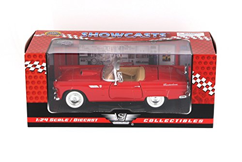 1956 Ford Thunderbird Convertible, Red - Motormax 73215 - 1/24 scale Diecast Model Toy Car