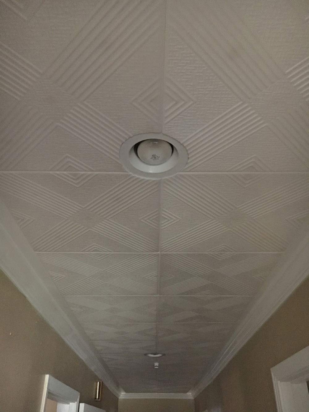 A la Maison Ceilings R34 Pyramid Illusion Foam Glue-up Ceiling Tile (256 sq. ft./Case), Pack of 96, Plain White