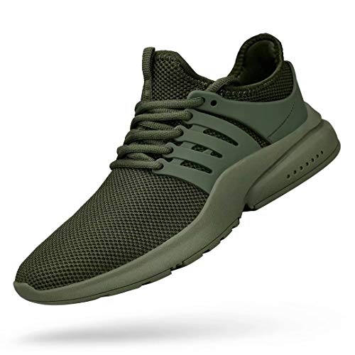 Troadlop Mens Sneakers Non Slip Running Shoes Breathable Lightweight Athletic Sports Walking Shoes Tenis para Hombres Resistant Gym Work Shoes Green 10