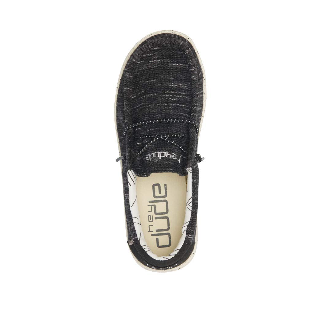 Hey Dude Unisex-Child Wally Strech Shoes, Black, 12 M US Little Kid