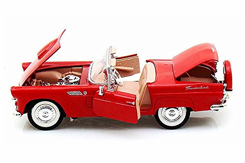 1956 Ford Thunderbird Convertible, Red - Motormax 73215 - 1/24 scale Diecast Model Toy Car