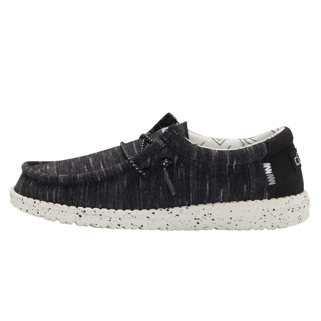 Hey Dude Unisex-Child Wally Strech Shoes, Black, 12 M US Little Kid