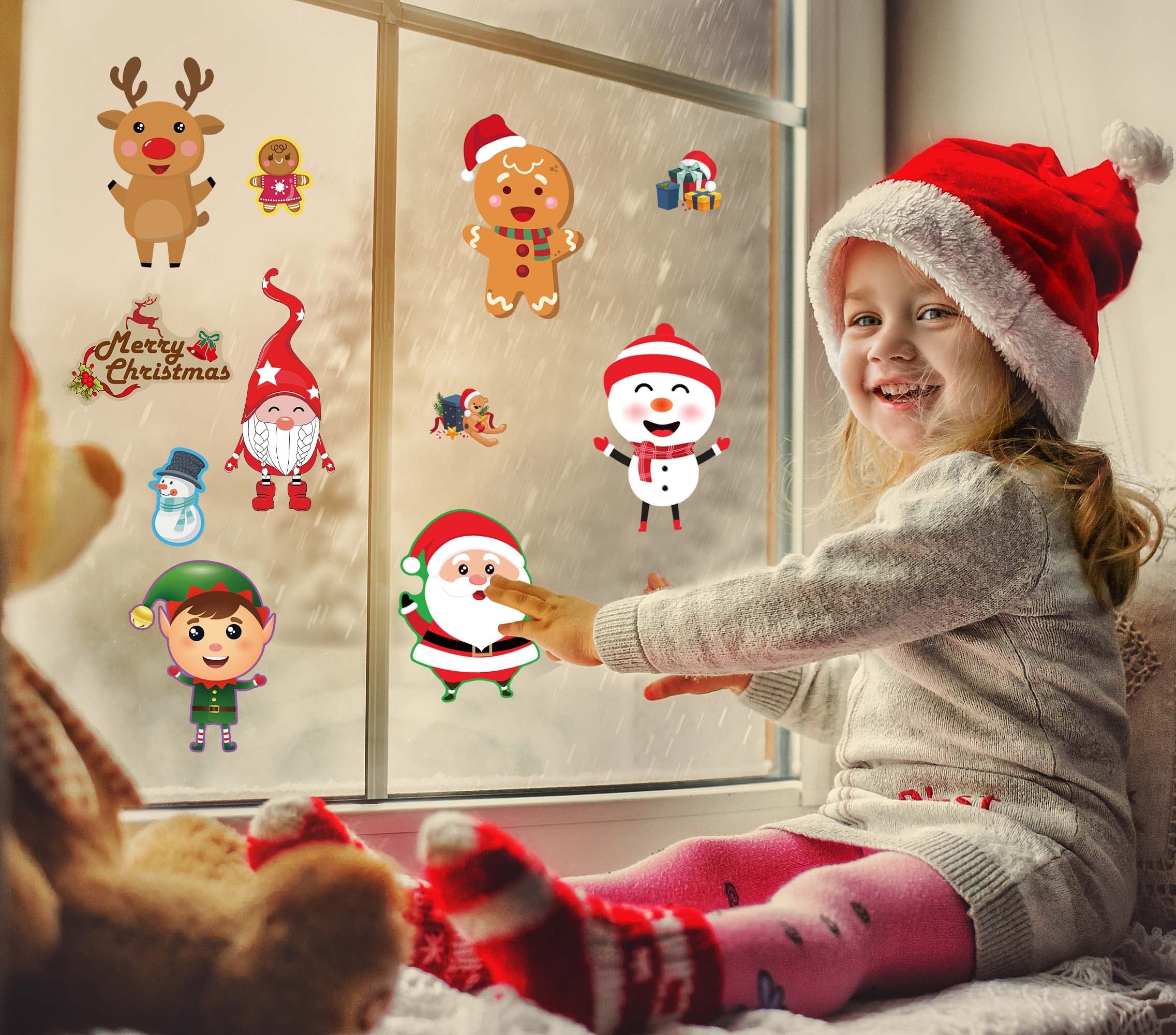 Funnlot Christmas Stickers for Kids - Make Your Own Stickers Game and Activities for Toddlers - 30PCS Christmas Craft Kits