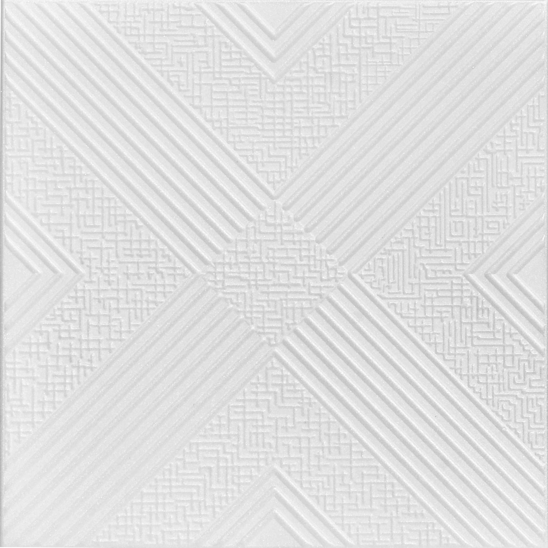 A la Maison Ceilings R34 Pyramid Illusion Foam Glue-up Ceiling Tile (256 sq. ft./Case), Pack of 96, Plain White
