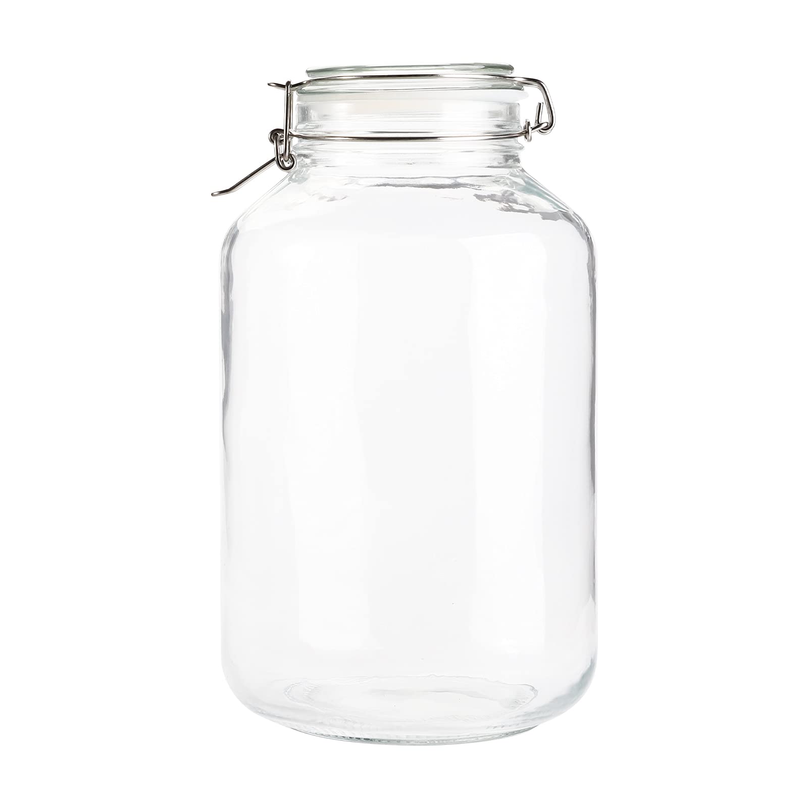 Tebery 2 Pack Clear Mason Glass Jar 135¼ Ounce (4 Liter) Airtight Canning jars with Lids for Fermenting, Preserving, Bulk Dry Food Storage