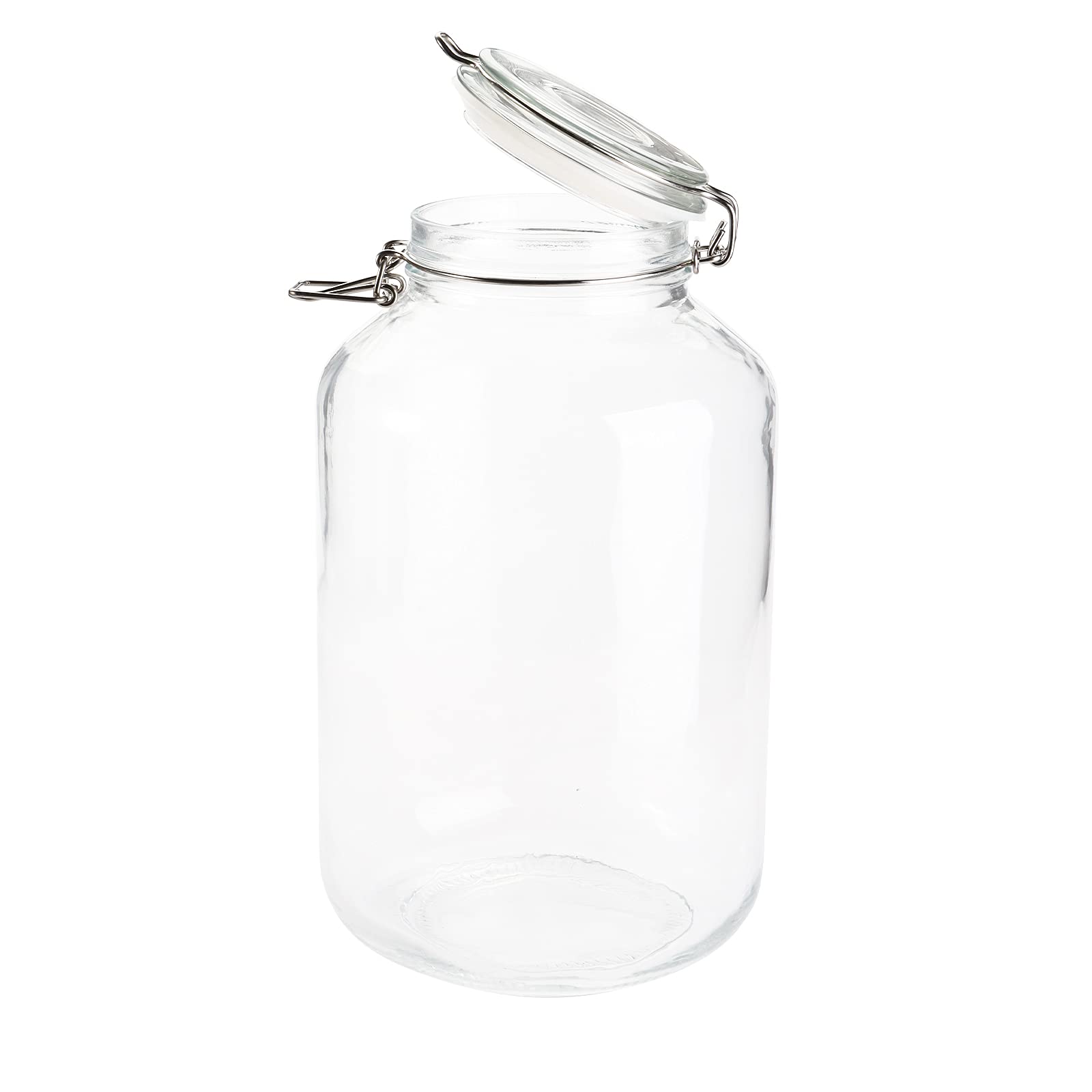 Tebery 2 Pack Clear Mason Glass Jar 135¼ Ounce (4 Liter) Airtight Canning jars with Lids for Fermenting, Preserving, Bulk Dry Food Storage