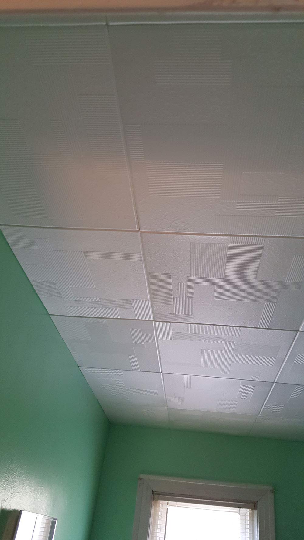 A la Maison Ceilings R187 Vectors Foam Glue-up Ceiling Tile (256 sq. ft./Case), Pack of 96, Plain White