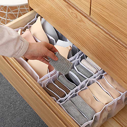BADASS SHARKS Underwear Organizer 3 Set Foldable Bra Underwear Organizer Drawer Divider Storage Organizer for Underwear Socks Ties Bras Women Underwear Storage Compartment Box