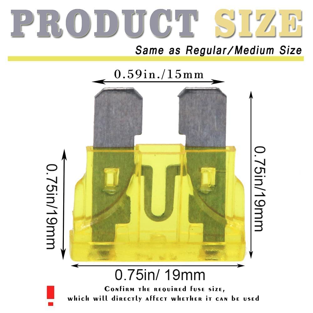 (20 pcs) 20 Amp Standard Blade Fuse, 20 A Automotive Fuse for Car Truck