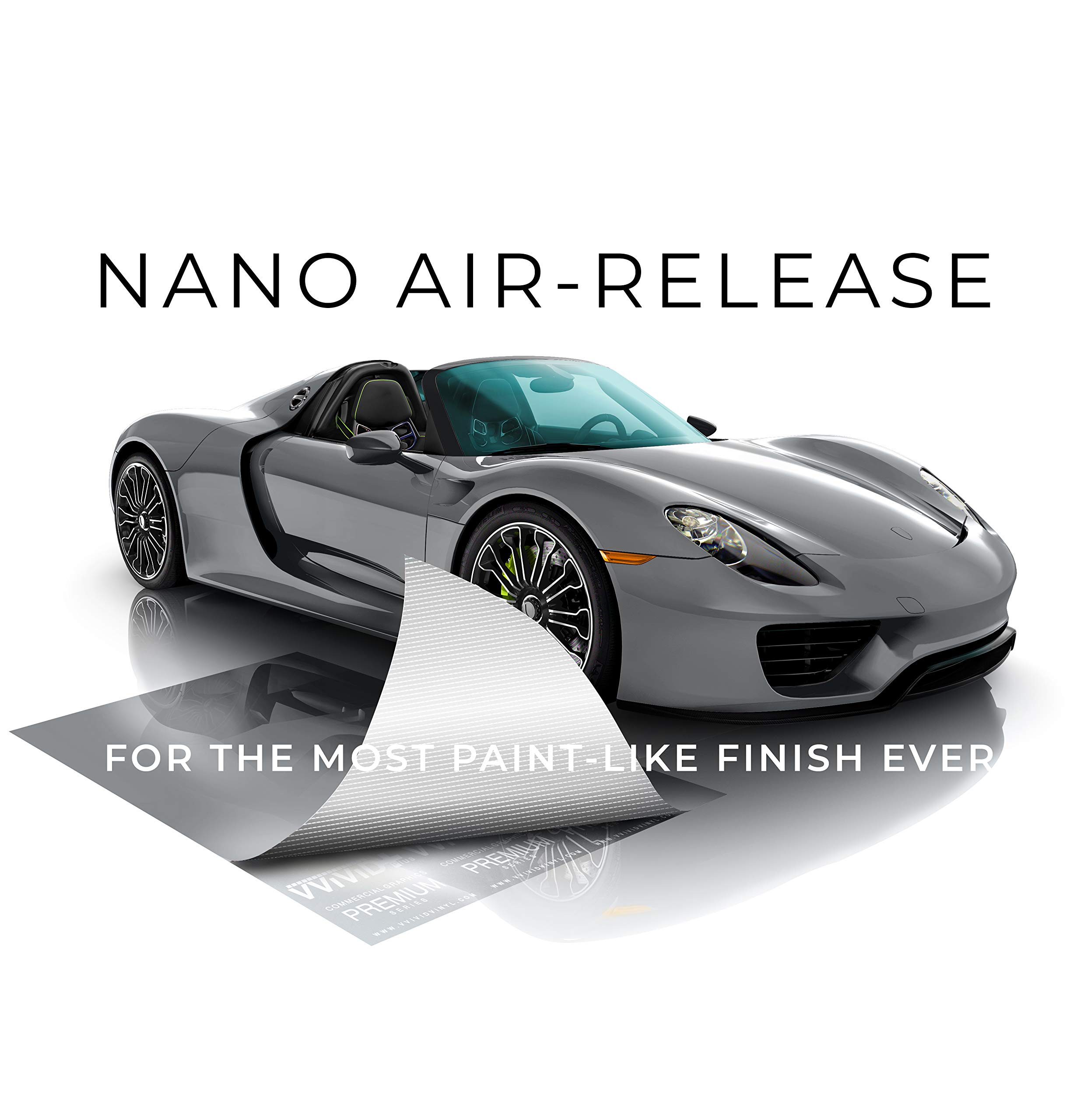 VViViD+ Ultra Gloss Nardo Dark Grey Vinyl Car Wrap Premium Paint Replacement Film Roll with Nano Air Release Technology, Stretchable Protective Cap Liner, Self Adhesive (25ft x 5ft)