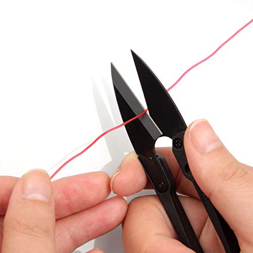 ABuff 10 Inch Left Handed Scissors for Lefty, Sewing Scissors with Thread Snip, Bent-left Dressmaker Shears with Box, Black