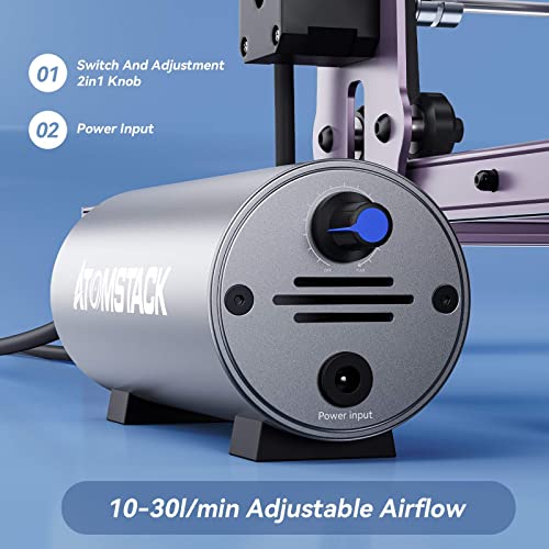 Atomstack Air Assist Pump by UESUIKA, Air Assist Kit for Laser Cutter and Engraver Machine, Cleaner Cutting Object Edges with Airflow 10-30L /Min