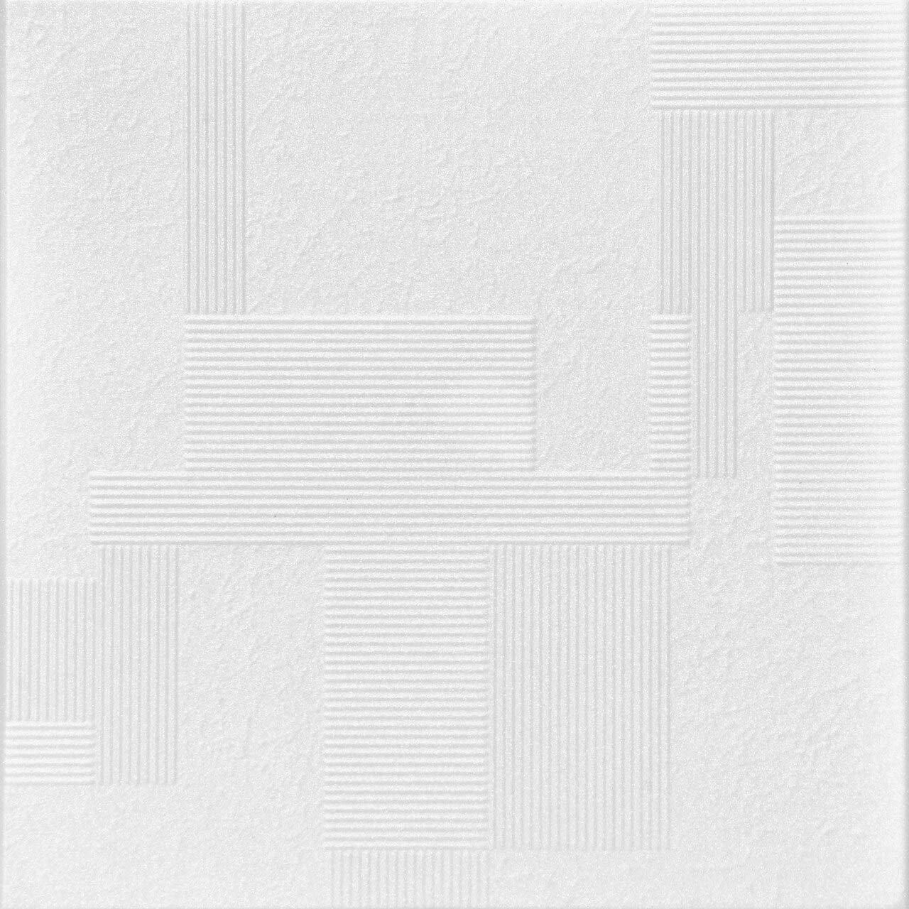 A la Maison Ceilings R187 Vectors Foam Glue-up Ceiling Tile (256 sq. ft./Case), Pack of 96, Plain White