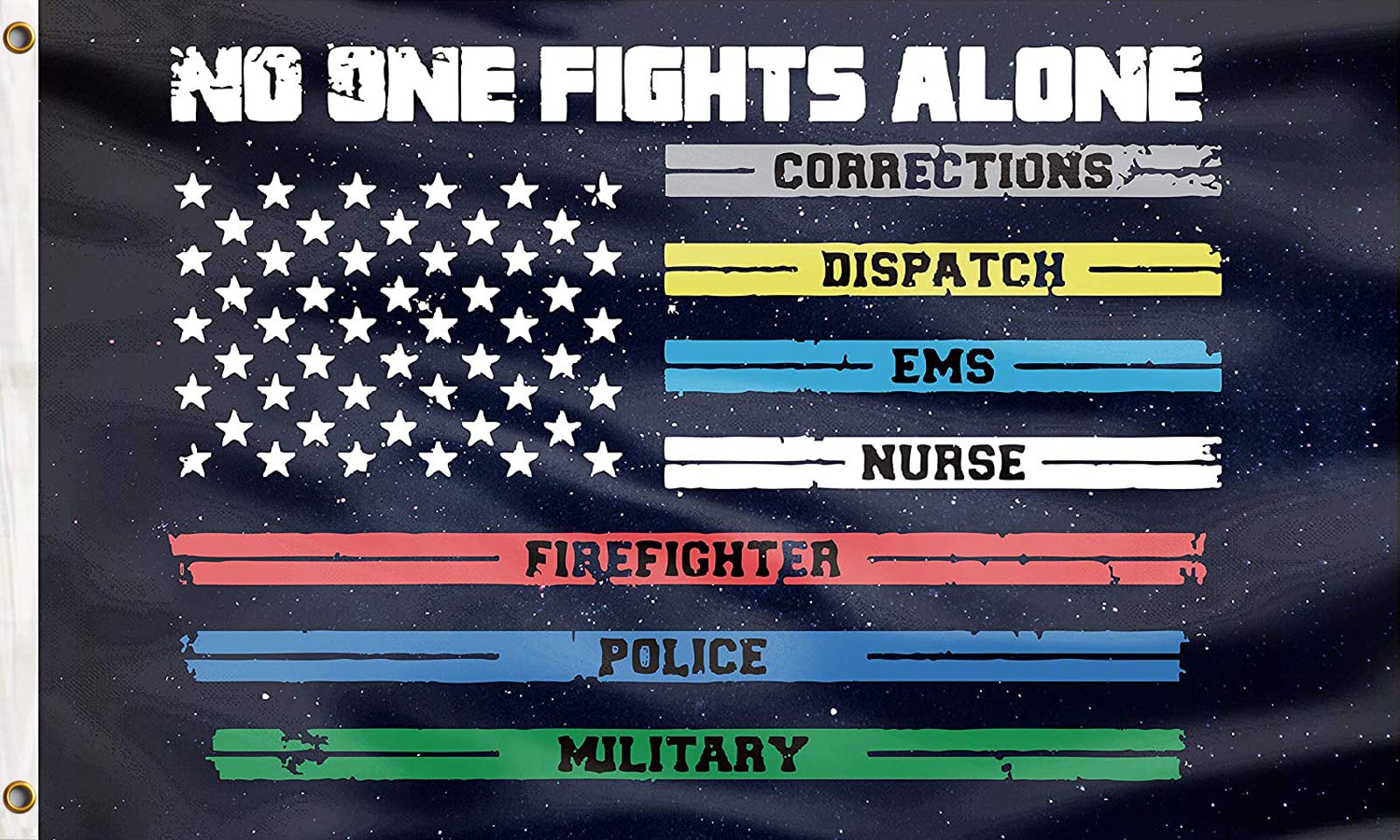 No One Fights Alone one ncr flag palm tree banner
