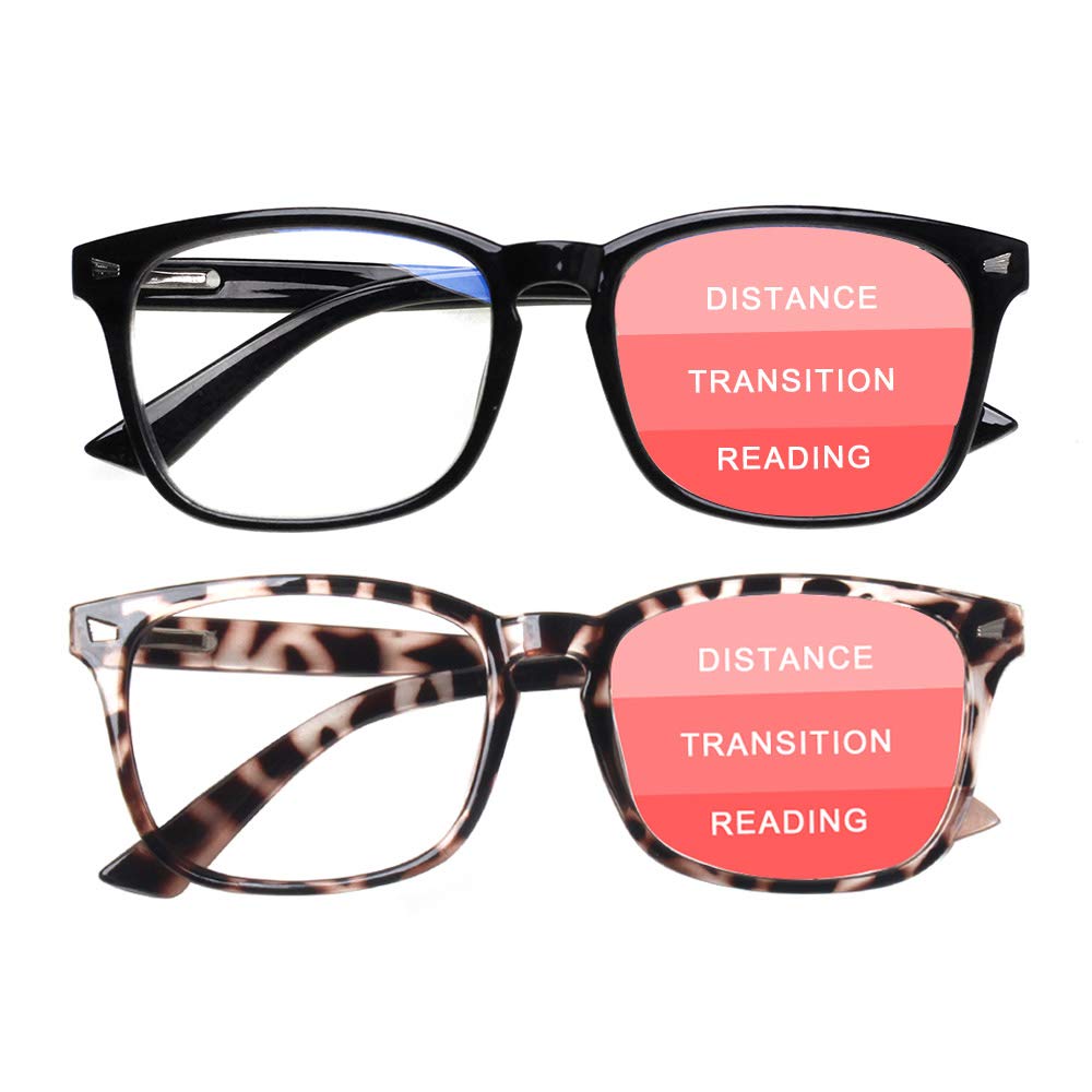 SIGVAN Progressive Multifocal Computer Glasses Women Men Blue Light Blocking Reading Glasses Spring Hinge Readers (2 Mix, 1.25)