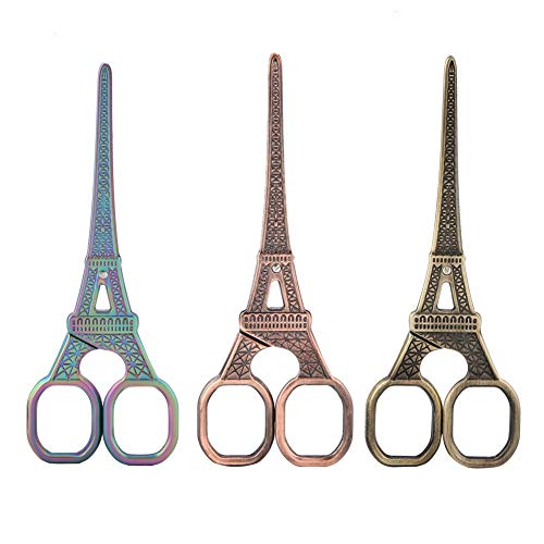 Embroidery Scissors Stainless SteelStitch Scissors Eiffel Tower Shape Sewing Shears DIY Art Work Embroidery Tool Scissor for Needlework Embroidery Sewing Craft Art Work(Multicolour)