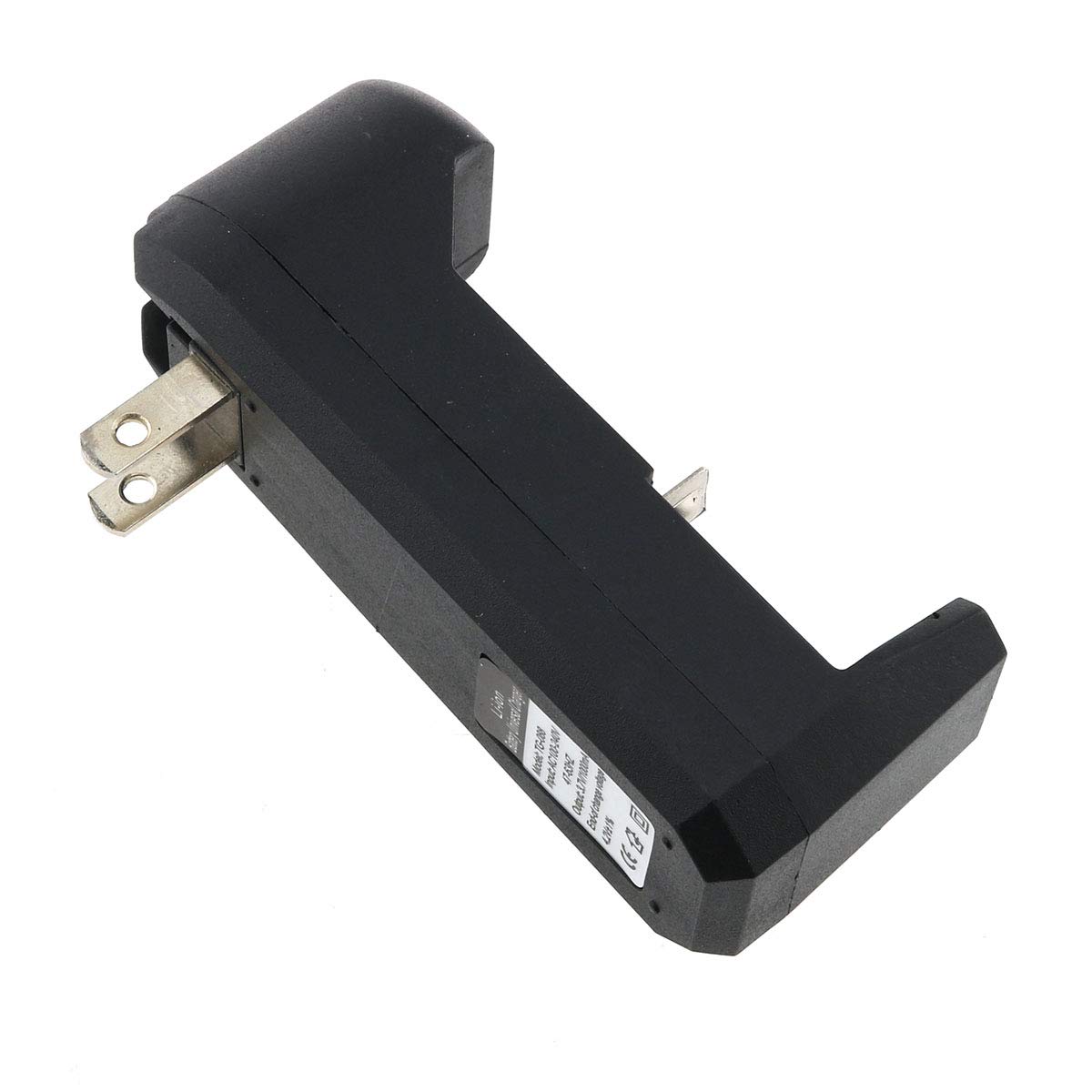 E-outstanding Wall Charger Black 3.7V Single Slot Rechargeable Battery Charger for 18650 18350 16340 14500 14000 Li-ion Battery