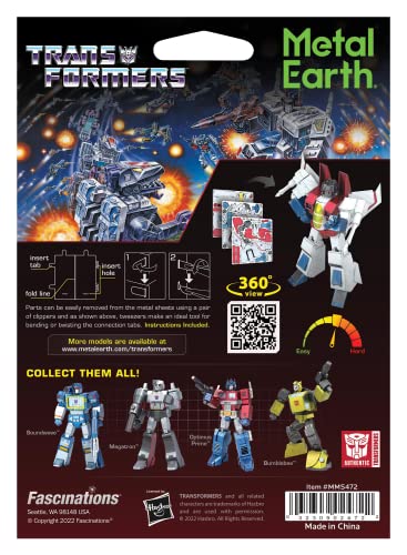 Metal Earth Transformers Starscream Color 3D Metal Model Kit Fascinations