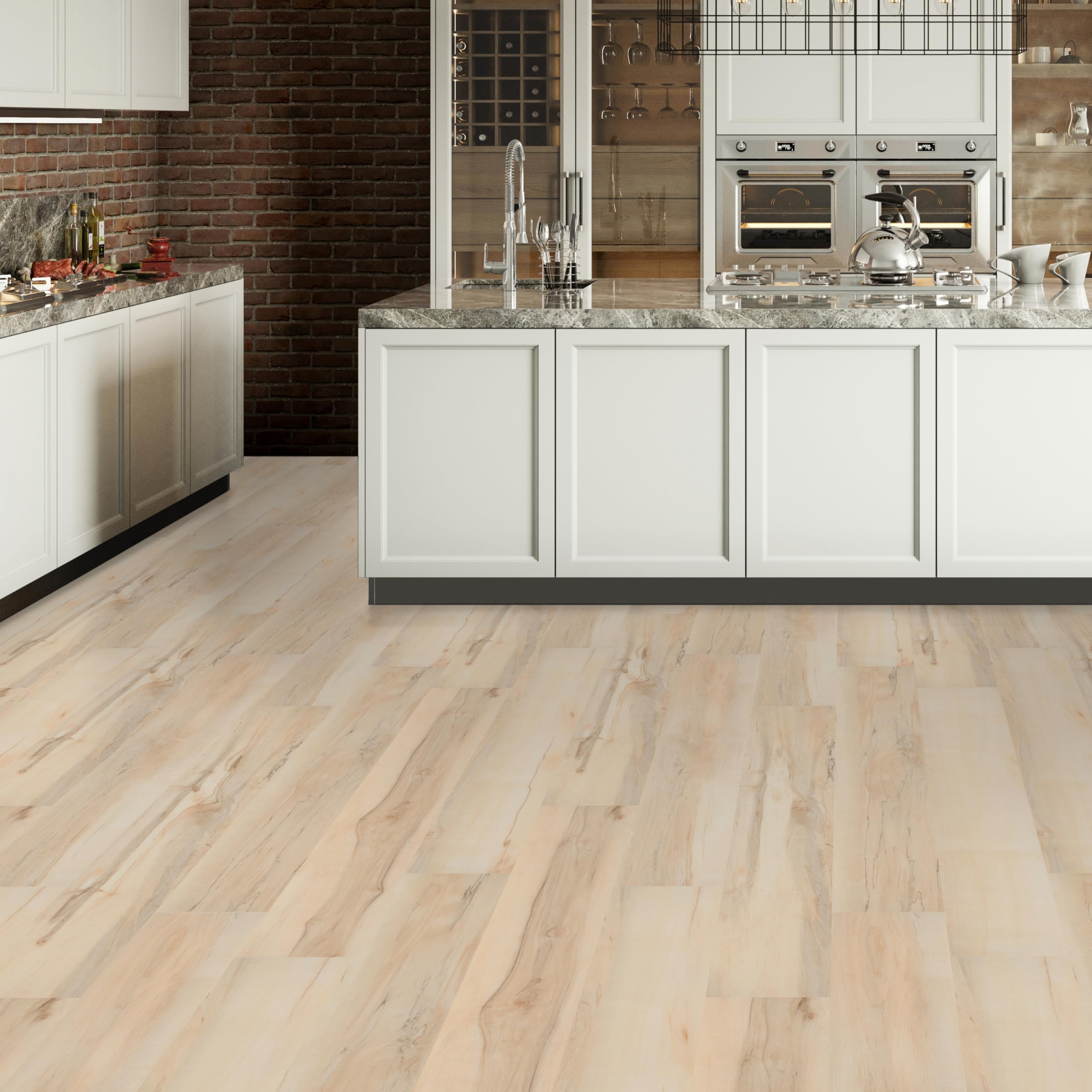MSI Glendale 7 inch x 48 inch Luxury Vinyl Flooring, Rigid Core Planks, LVT Tile, Click Lock Floating Floor, Waterproof LVT, Wood Grain Finish, CASE, Aged Maple Beige, 19 Square Feet