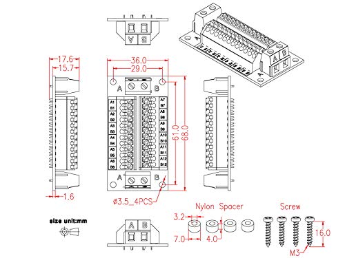 16Amp AC/DC 2x12 Position Terminal Block Distribution Module
