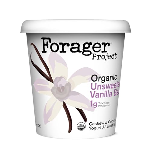 Forager Project Organic Cashewmilk Yogurt, Unsweetened Vanilla Bean, 24-Ounce