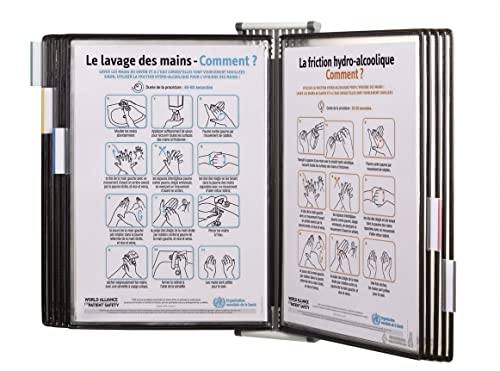 Tarifold Antimicrobial Wall Reference System with 10 Display Pockets, Letter-Size, 20 Sheet Capacity (WA271)