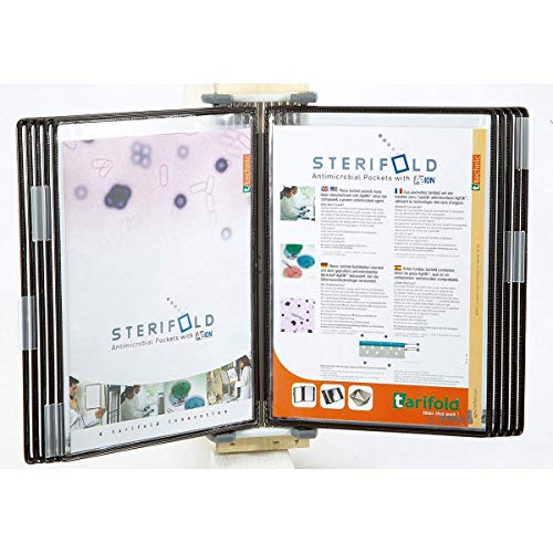 Tarifold Antimicrobial Wall Reference System with 10 Display Pockets, Letter-Size, 20 Sheet Capacity (WA271)