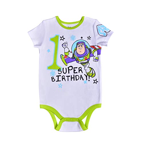 Disney Woody or Buzz Lightyear Baby Boys 1st Birthday Bodysuit for Newborns and Infants – Green/White/Red/Brown