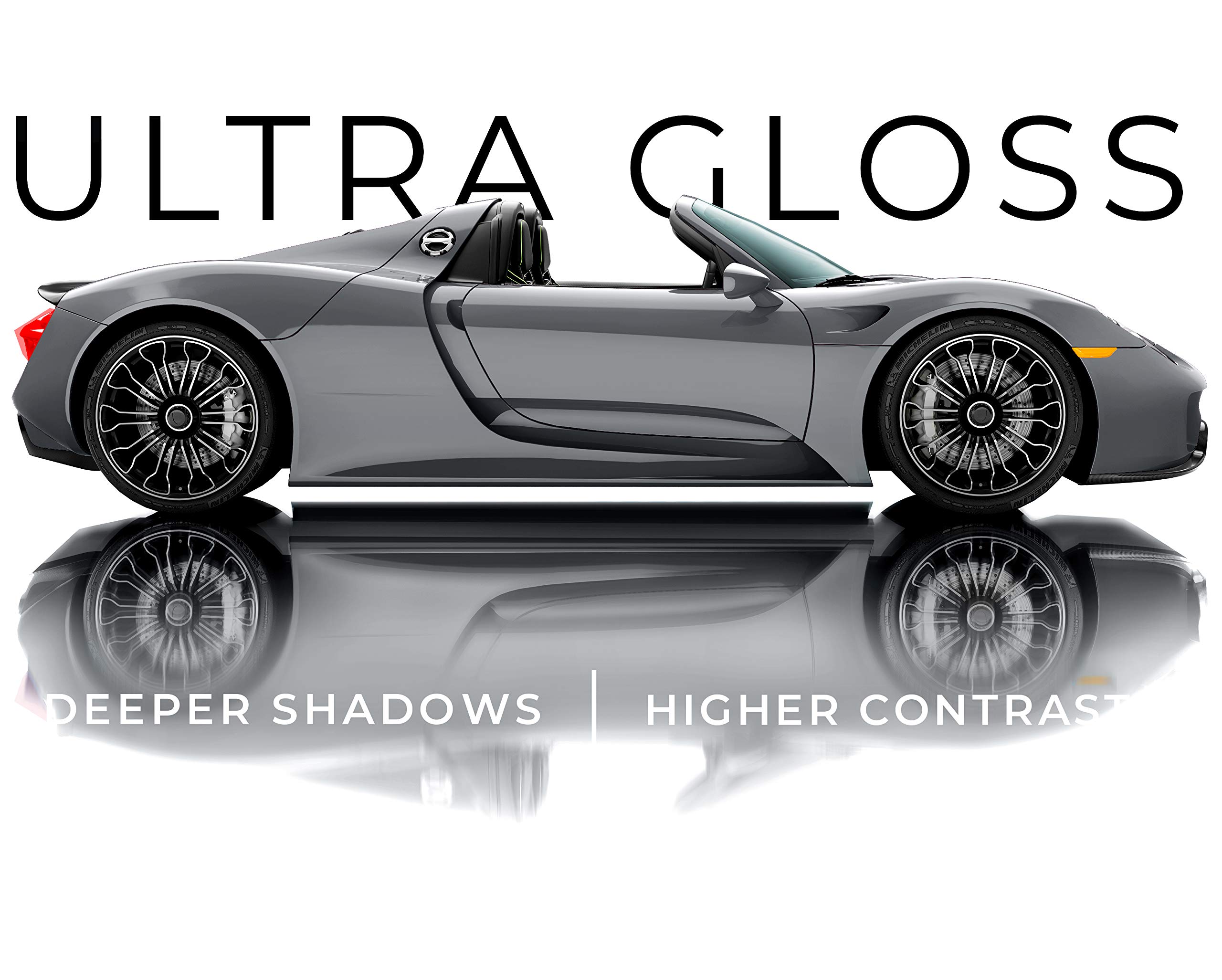 VViViD+ Ultra Gloss Nardo Dark Grey Vinyl Car Wrap Premium Paint Replacement Film Roll with Nano Air Release Technology, Stretchable Protective Cap Liner, Self Adhesive (3ft x 5ft)