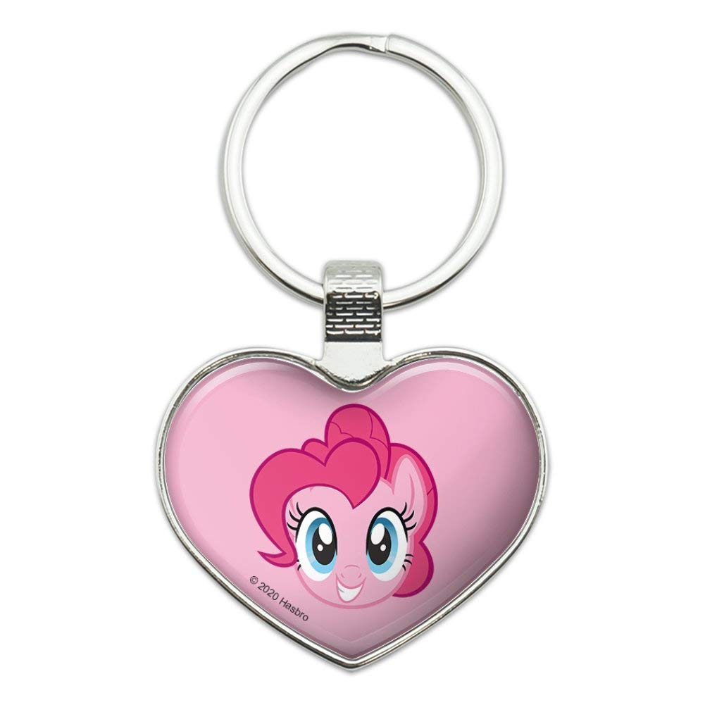 My Little Pony Pinkie Pie Face Keychain Heart Love Metal Key Chain Ring