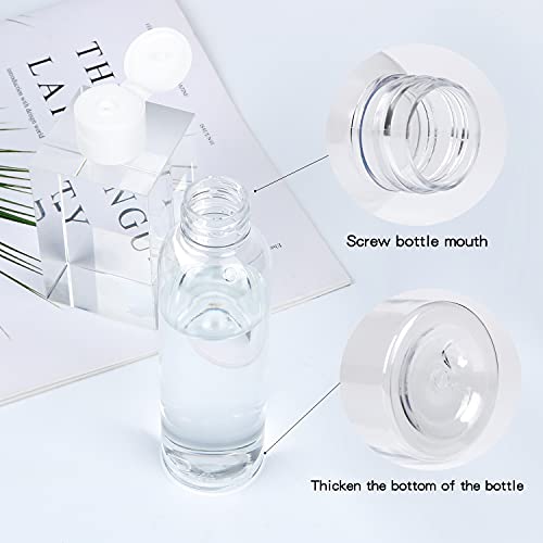 Trendbox 120ml/4oz Clear Plastic Empty Bottles with Flip Cap BPA-Free Travel Containers for Shampoo, Lotions, Liquid Body Soap and Massage Oils - 12 Pack