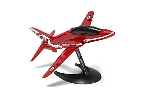 Airfix Quickbuild RAF Red Arrows Hawk Snap Together Plastic Model Kit J6018, Red & Black, 10 x 6 x 2 inches