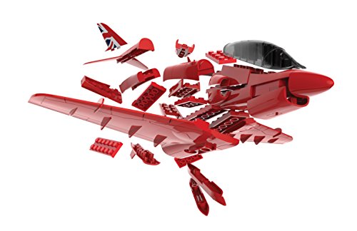 Airfix Quickbuild RAF Red Arrows Hawk Snap Together Plastic Model Kit J6018, Red & Black, 10 x 6 x 2 inches