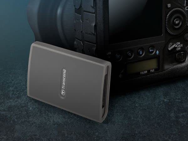 Transcend CFexpress Card Reader, Type B, USB 3.2 Gen 2x2, 20 Gbps, Aluminum housing, Silicone Sleeve, for Photography and Cinematic Experts, Provide Type A and Type C Cables - TS-RDE2