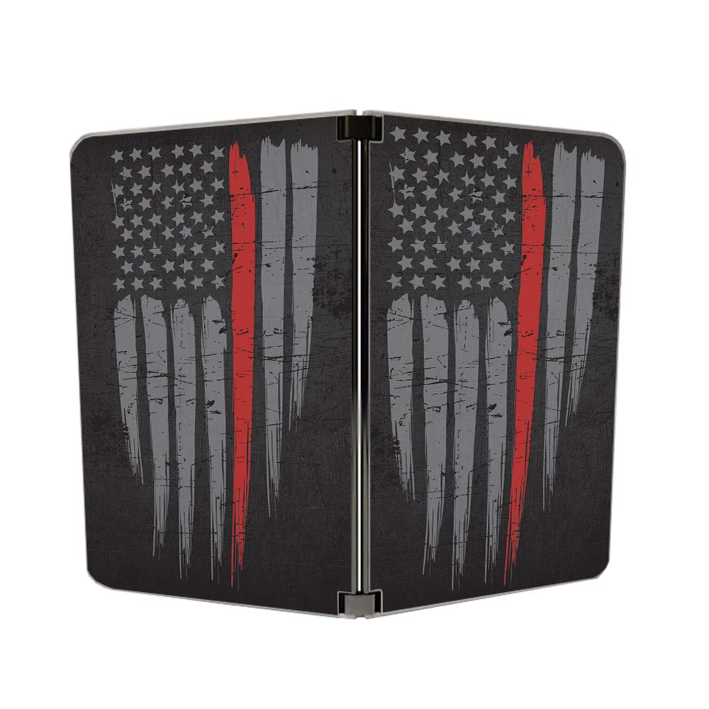 MightySkins Skin for Microsoft Surface Duo - Thin Red Line | Protective, Durable, and Unique Vinyl Decal wrap Cover | Easy to Apply, Remove, and Change Styles | Made in The USA