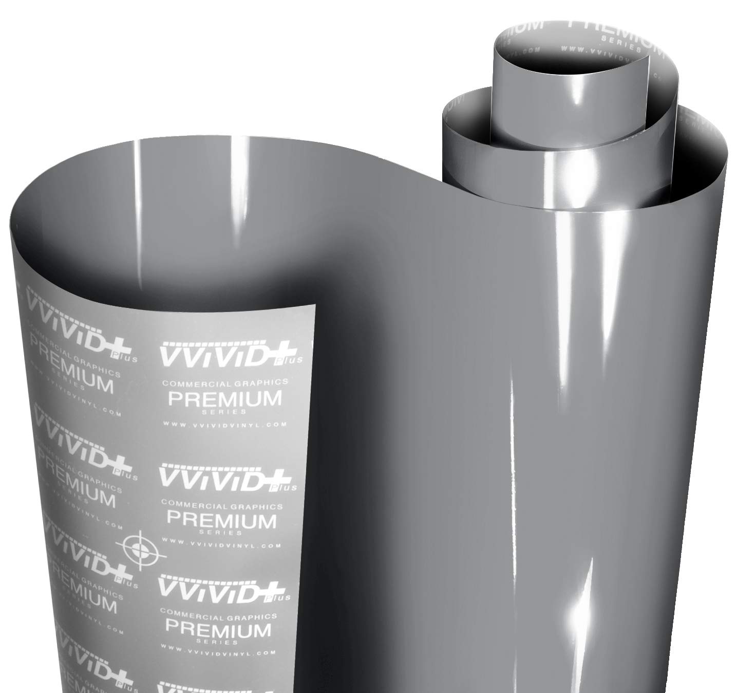 VViViD+ Ultra Gloss Nardo Dark Grey Vinyl Car Wrap Premium Paint Replacement Film Roll with Nano Air Release Technology, Stretchable Protective Cap Liner, Self Adhesive (3ft x 5ft)