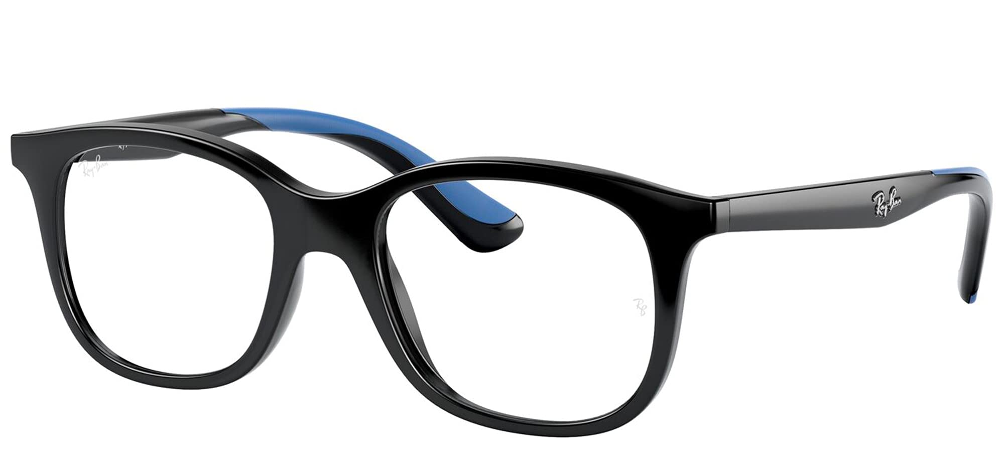 Ray-Ban Junior Kids' RY1604 Square Prescription Eyeglass Frames, Black/Demo Lens, 46 mm
