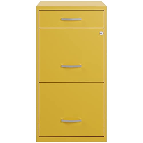 Hirsh Industries Space Solutions 18" D 3 Drawer Metal Organizer File Cabinet Yellow/Goldfinch